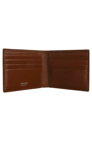 TOM FORD Embossed Classic Bifold Wallet - Caramel