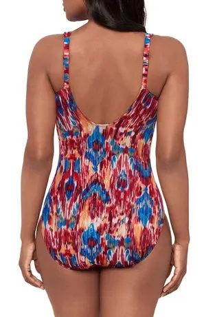 Miraclesuit Dorado Siren Ikat Print One-piece Swimsuit - Red Multi