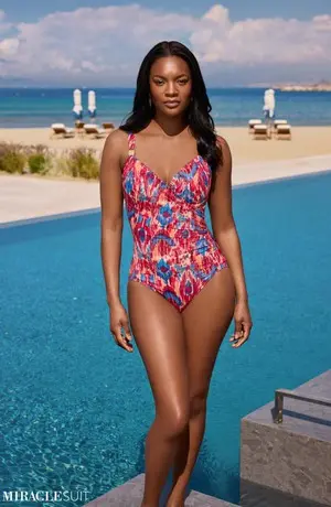 Miraclesuit Dorado Siren Ikat Print One-piece Swimsuit - Red Multi