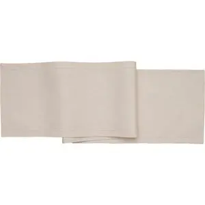 C&F HOME Hemstitch Solid Natural 100% Cotton Cloth Table Runner 14" X 72 - Beige