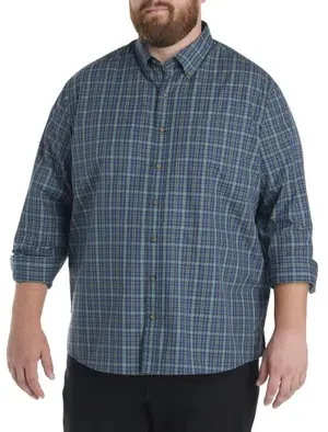 HARBOR BAY BY DXL Big & Tall Easy-care Large Plaid Sport Shirt - Multi