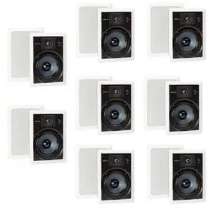 POLK AUDIO Rc65i 2 Way In Wall Speakers8 Pack - White