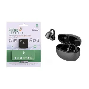 PURSONIC True Wireless Stereo Earbuds & Purtag Tracker - Black