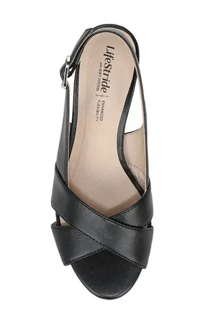 LIFESTRIDE Crisscross Slingback Sandal - Black