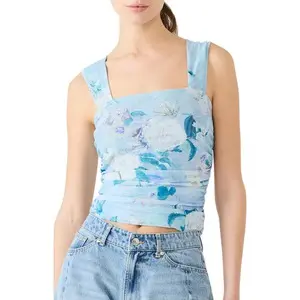 Steve Madden Floral Square Neck Top