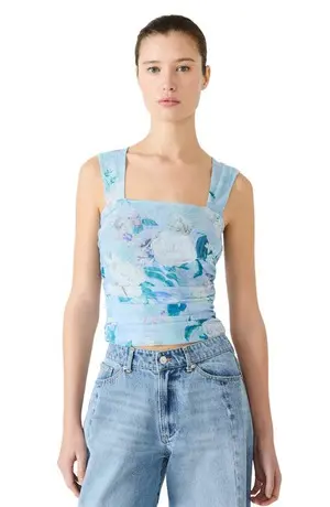 Steve Madden Floral Square Neck Top
