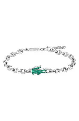 Lacoste Crocodile Chain Bracelet - Silver