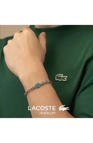 Lacoste Crocodile Chain Bracelet - Silver