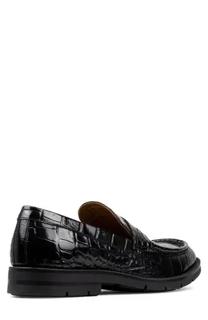 DONALD PLINER Caiden Croc Embossed Penny Loafer