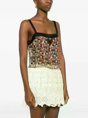 BODE Quadrille Square-neck Top