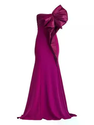 Tadashi Shoji One-shoulder Bow Maxi Dress - Pink