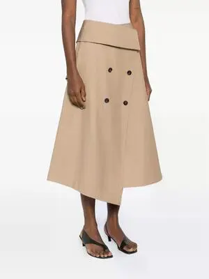 RÓHE Asymmetric Double-layer Midi Skirt