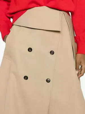 RÓHE Asymmetric Double-layer Midi Skirt