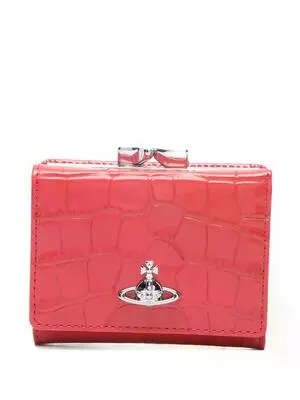 VIVIENNE WESTWOOD Small Frame Croc-effect Clasp Wallet - Red
