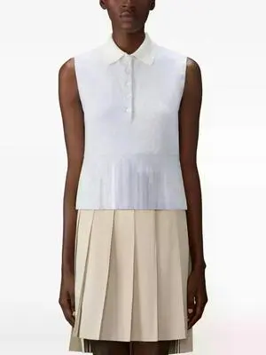 Thom Browne Four-bar Stitch Sleeveless Polo - Grey