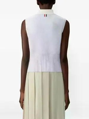 Thom Browne Four-bar Stitch Sleeveless Polo - Grey