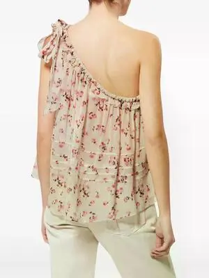 MARANT ETOILE Loeva Floral-pattern One-shoulder Blouse
