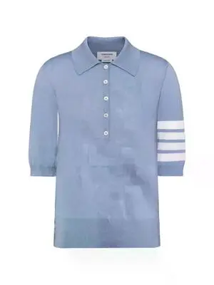 Thom Browne Striped-detail Polo Shirt - Blue