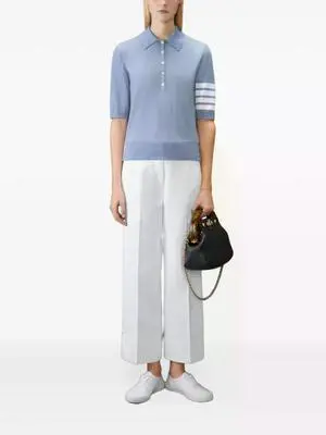 Thom Browne Striped-detail Polo Shirt - Blue