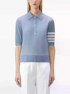 Thom Browne Striped-detail Polo Shirt - Blue