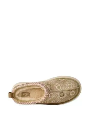 UGG Platform Slippers With Floral Embroidery