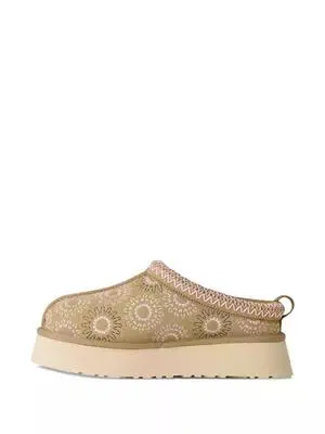 UGG Platform Slippers With Floral Embroidery
