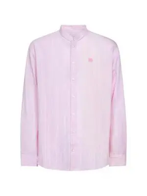 Etro Logo-embroidered Striped-pattern Shirt - Pink