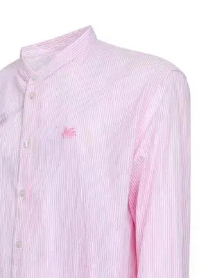 Etro Logo-embroidered Striped-pattern Shirt - Pink
