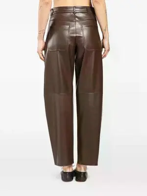 Max Mara Faux-leather Barrel Leg Trousers