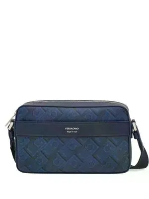 FERRAGAMO Monogram Messenger Bag - Blue