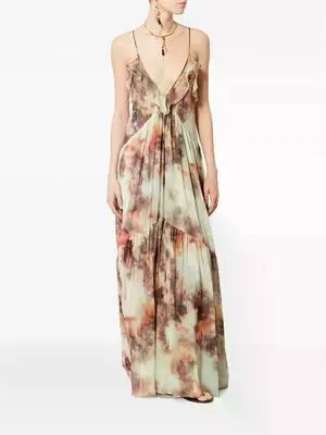 MARANT ETOILE Vasmila Ruffled V-neck Maxi Dress