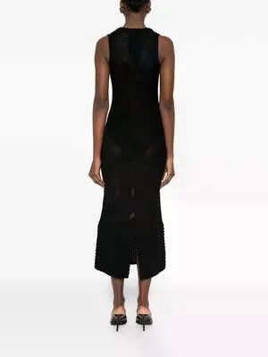 Brandon Maxwell Lou Lou Knit Pearl Trim Dress