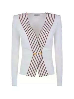 Elisabetta Franchi Striped Button Sweater