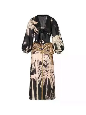 Johanna Ortiz Pradera Geométrica Midi Dress - Black