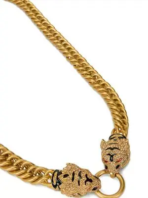 Roberto Cavalli Tiger-head Chain Necklace