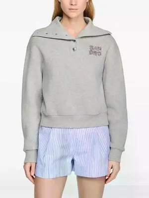 Sandro Logo-plaque Fleece Sweatshirt