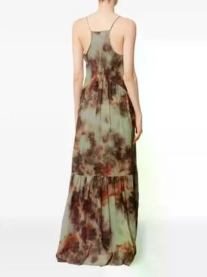MARANT ETOILE Vasmila Ruffled V-neck Maxi Dress - Brown