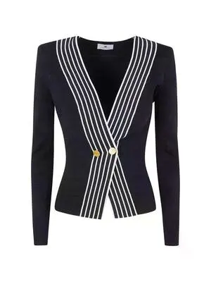 Elisabetta Franchi Striped Button Sweater