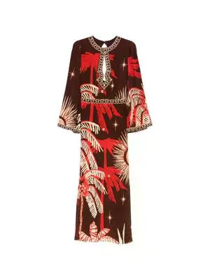 Johanna Ortiz Patterned Maxi Dress - Brown