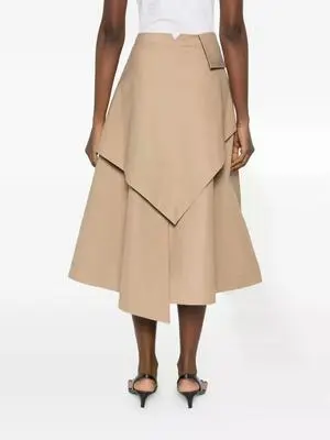RÓHE Asymmetric Double-layer Midi Skirt
