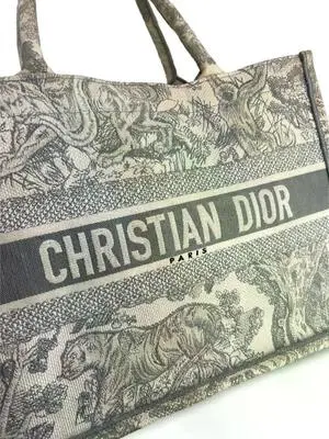 Dior Book Embroidered Tote Bag - Neutrals