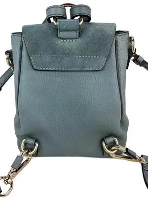 Chloé Mini Faye Suede And Leather Backpack - Blue