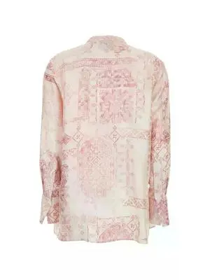 Momoni Patterned Band Collar Shirt