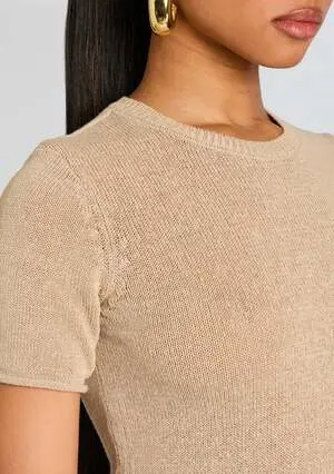 SEROYA Clare Knit Baby Tee - Stone