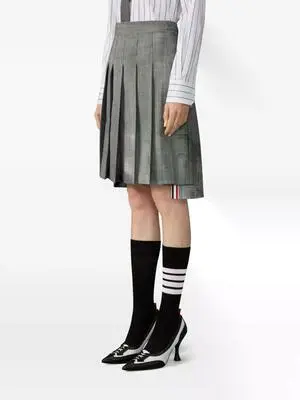 Thom Browne Houndstooth Pleated Midi Skirt