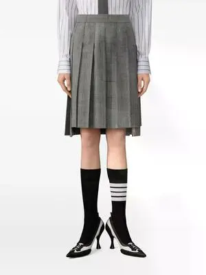 Thom Browne Houndstooth Pleated Midi Skirt