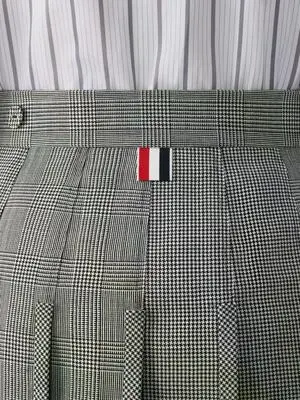Thom Browne Houndstooth Pleated Midi Skirt