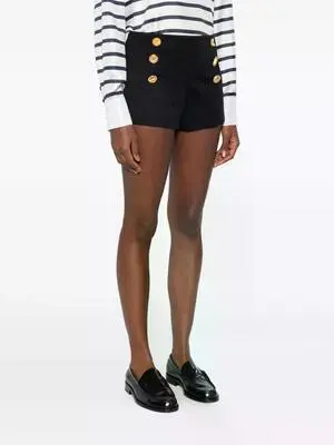 Françoise Button-embellished High-rise Shorts - Black