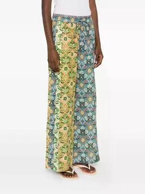 ALEMAIS Ali Spliced Floral-print Trousers - Blue