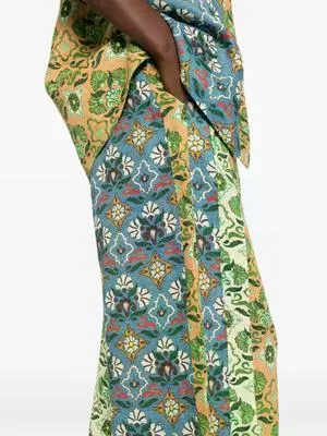 ALEMAIS Ali Spliced Floral-print Trousers - Blue